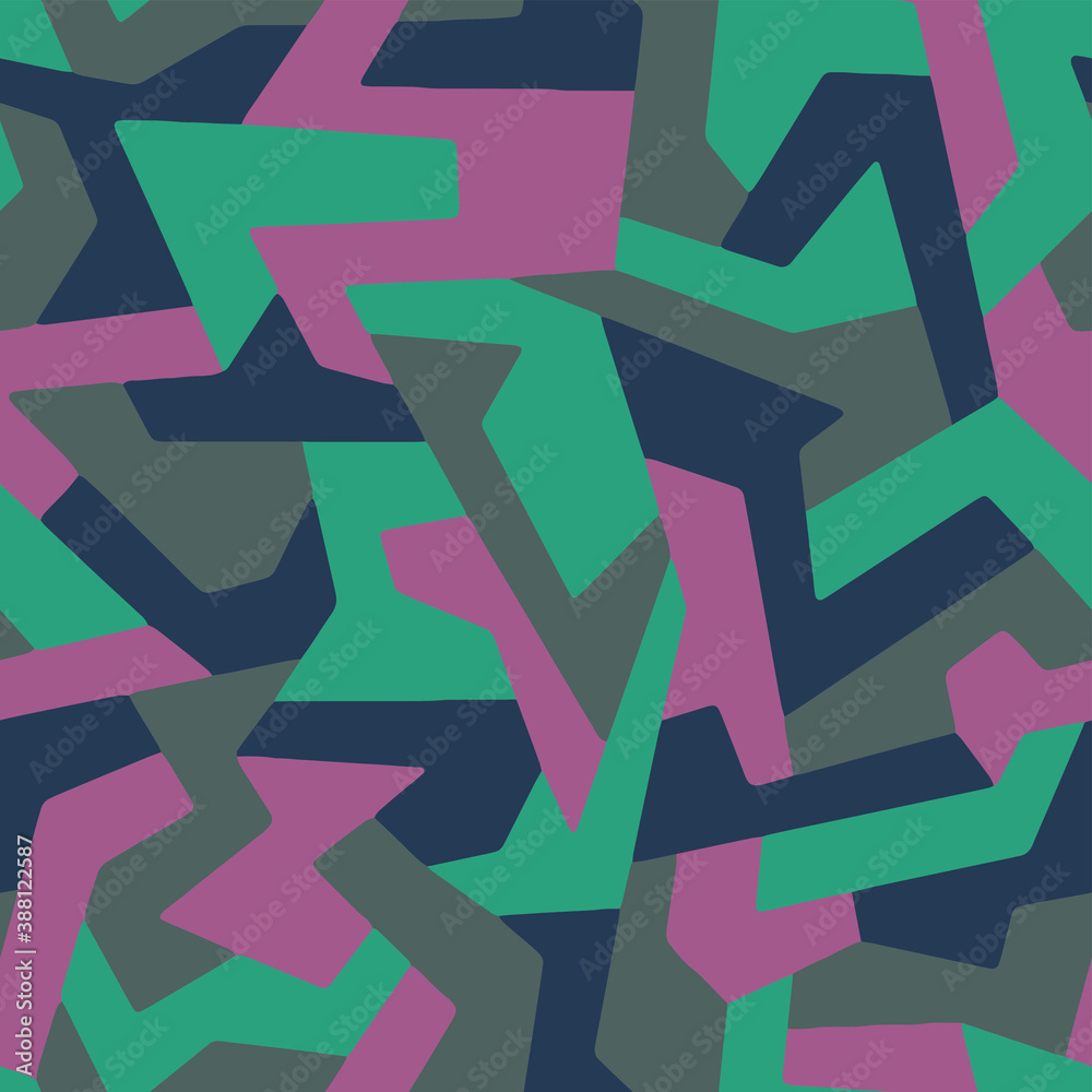 Full seamless geometric military camouflage skin pattern vector for ...