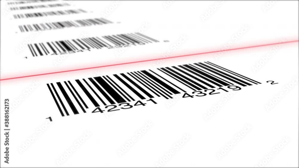 Seamless Universal Product Codes Barcode Scanner Side Perspective ...