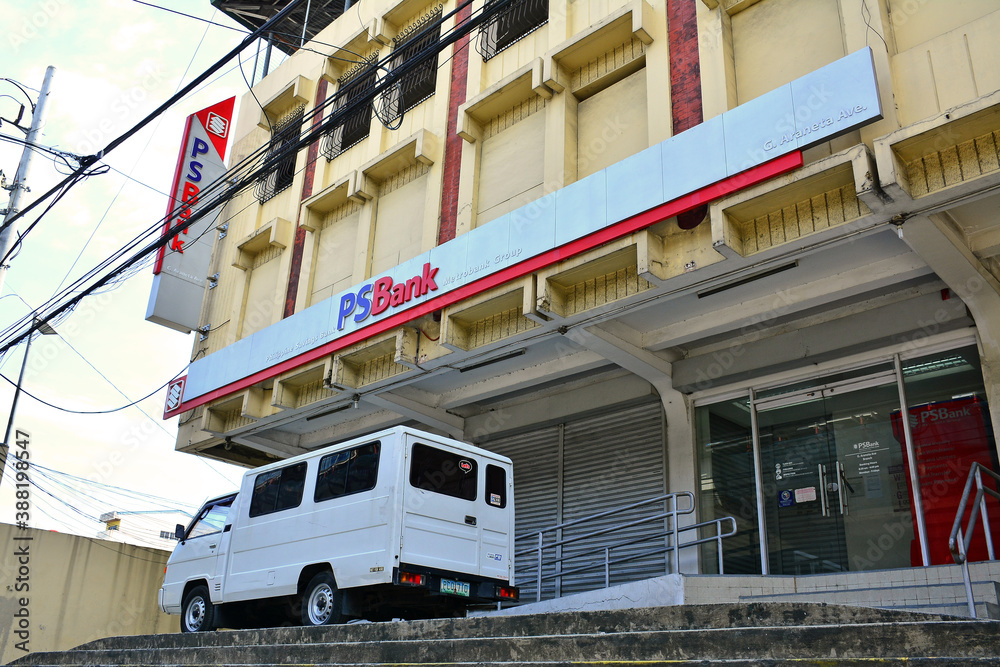 Psbank (Philippine savings bank) facade in Quezon City, Philippines ...