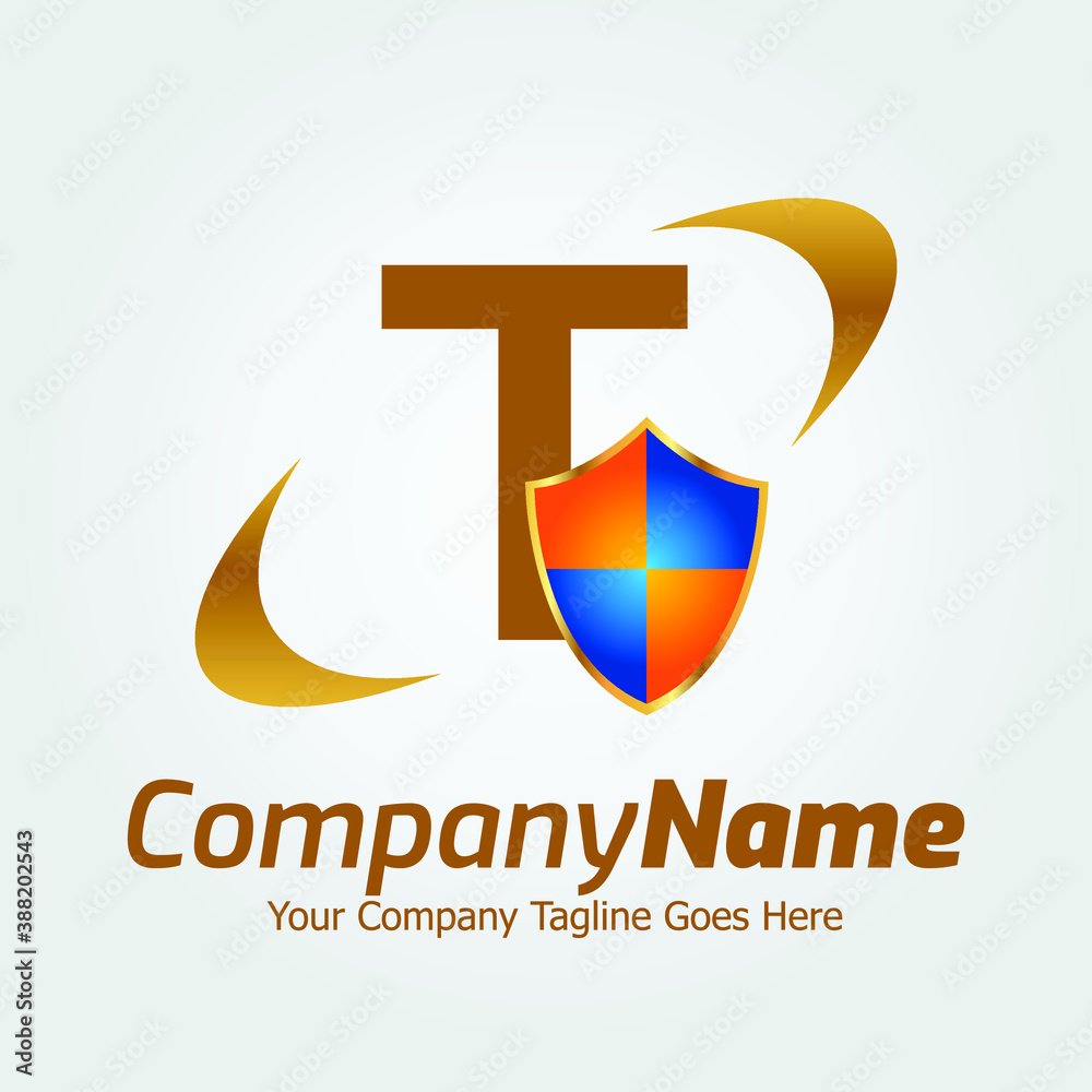 Letter T vector logo template, Colorful Letter T logo, Shield Logo ...