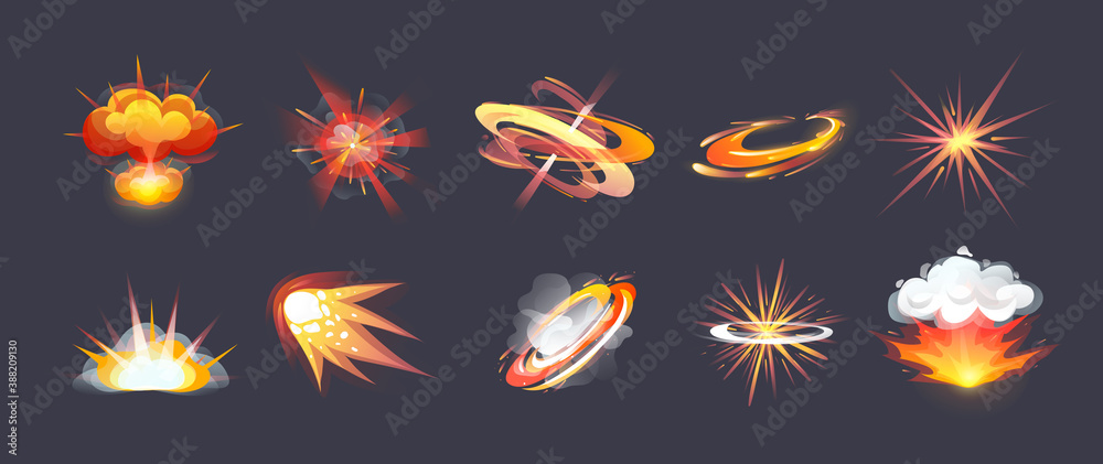 Animation for game comic explosion effect frames. Energy explosion ...