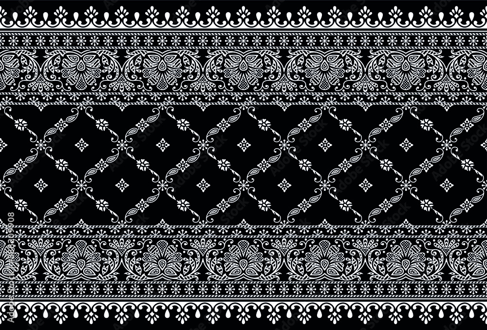 Traditional Asian seamless border design Stock Vector | Adobe Stock