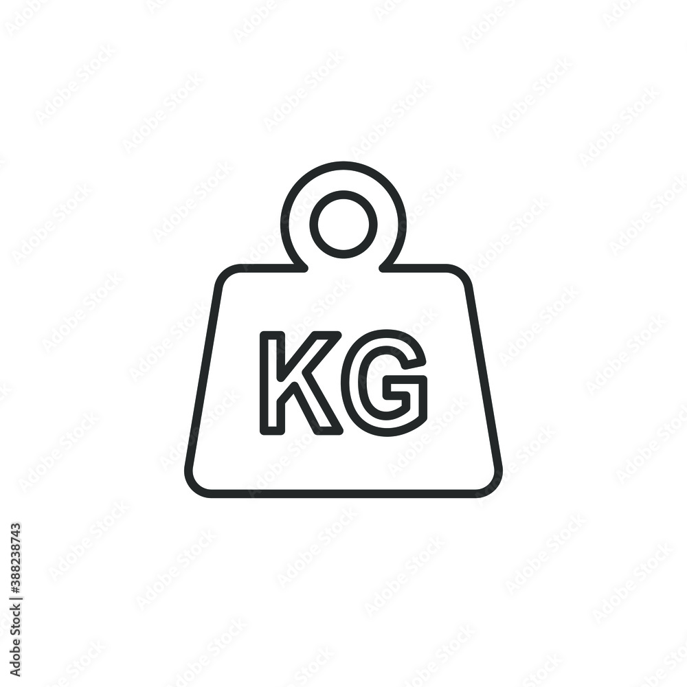 weight kg trendy flat style icon shape symbol. Mass mark logo sign ...