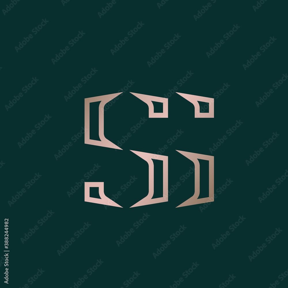 SS monogram.Typographic logo with double letter s made of geometric ...