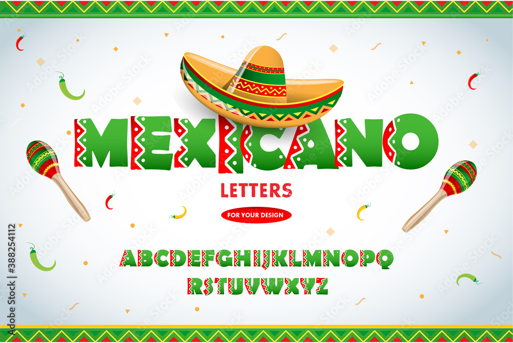 Vecteur Stock Mexican letters for for advertising. Mexican letters for ...