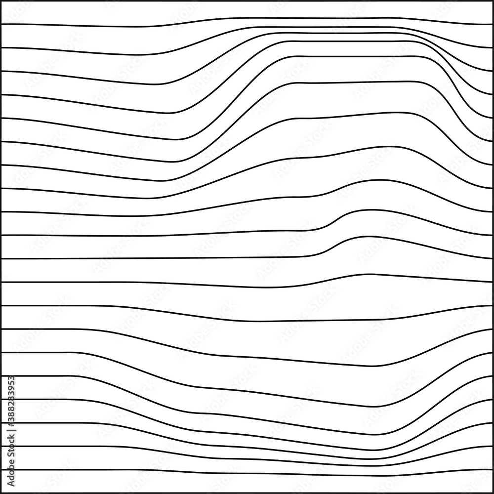 Distorted grid pattern. Technology, science, game background. Black and ...