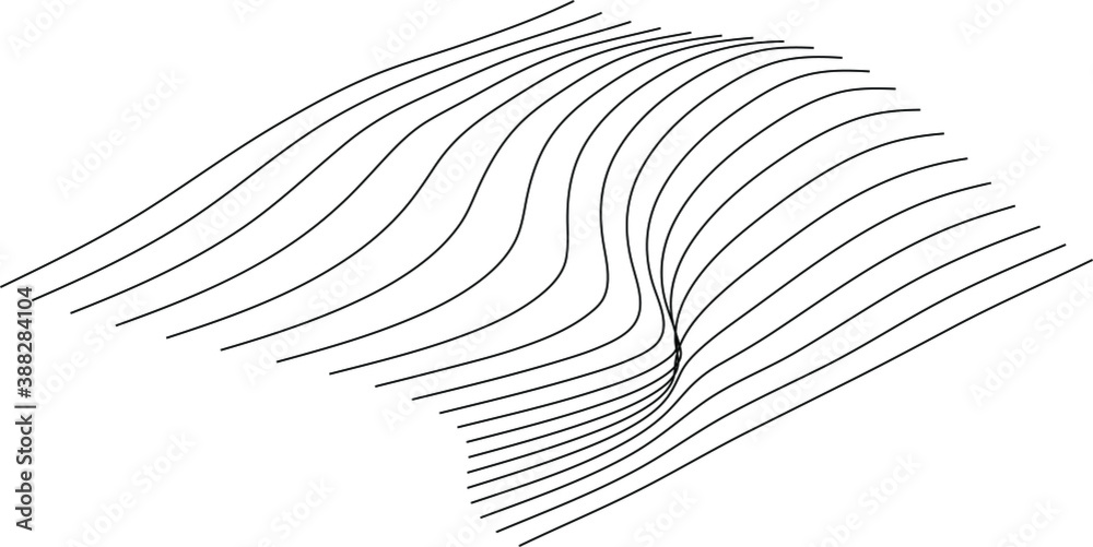 Distorted grid pattern. Technology, science, game background. Black and ...