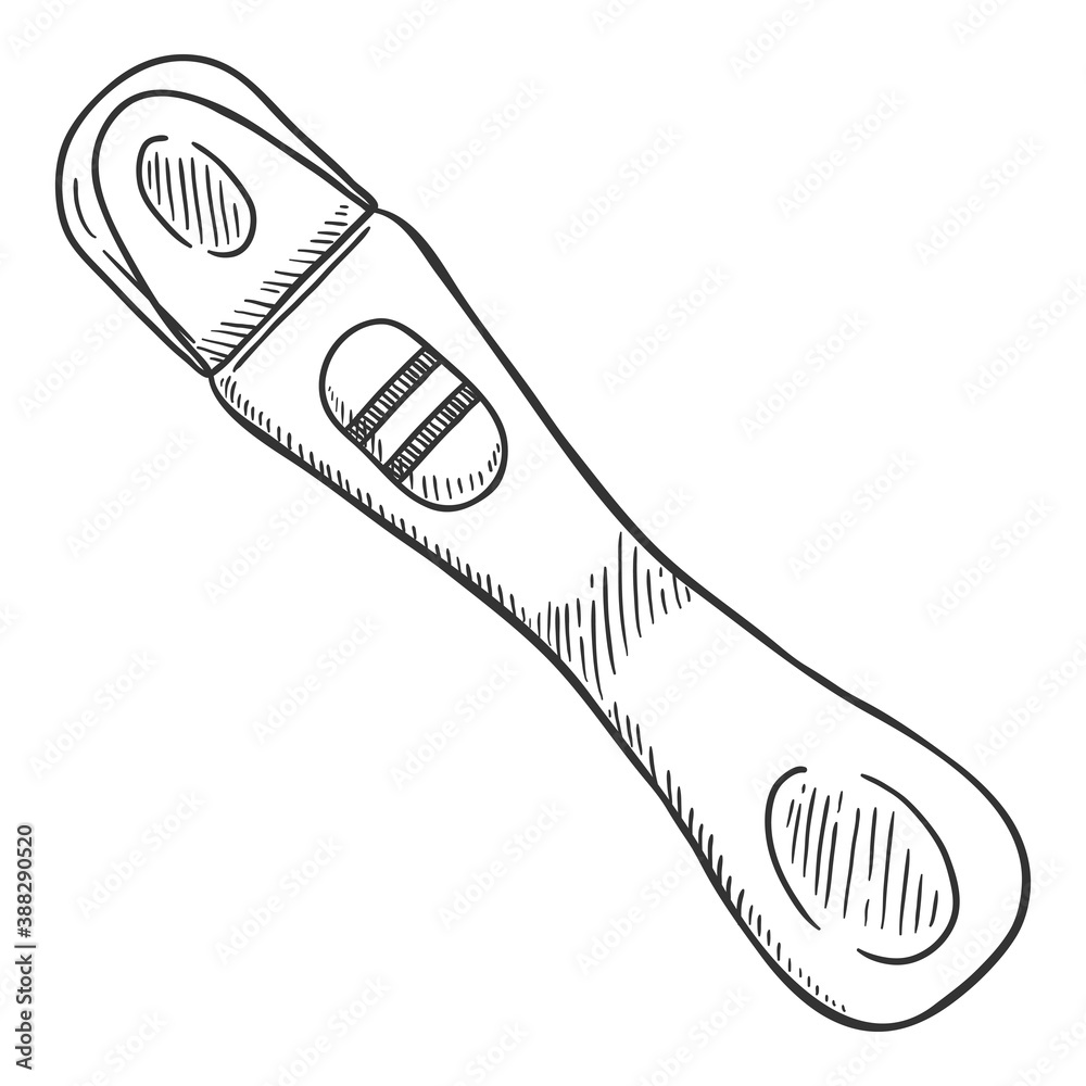 Vector Sketch Pregnancy Test Illustration Stock Vector | Adobe Stock