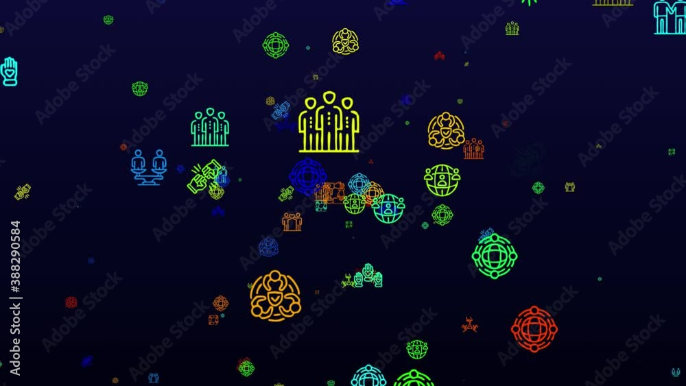 National tolerance Day. neon icons background. seamless pattern. loop ...