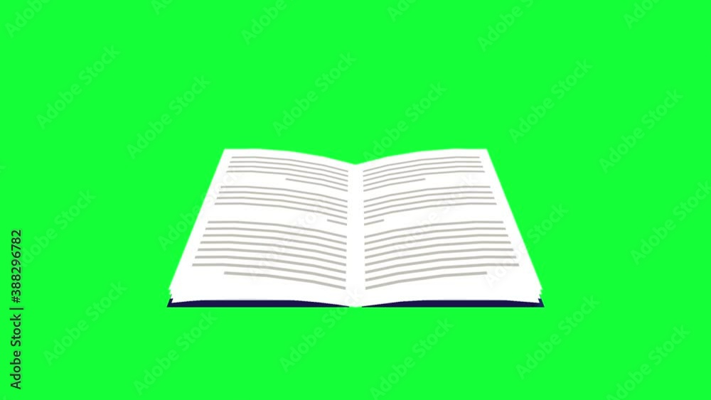 Islamic book or holy Quran open animation with green screen background ...