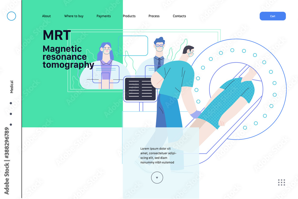 Medical tests illustration - MRT - magnetic resonance tomography ...