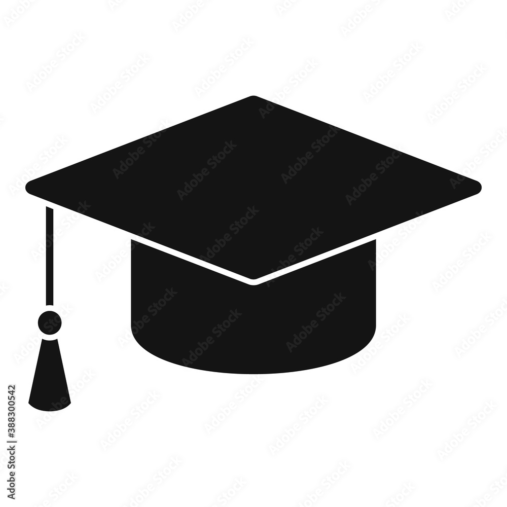 Graduation hat icon. Simple illustration of graduation hat vector icon ...