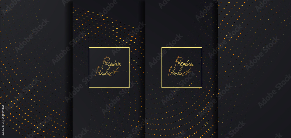 Luxury Premium design. Vector set packaging templates with golden ...