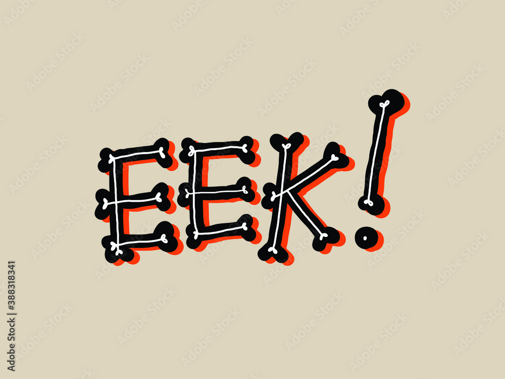 Text eek! for Halloween day poster advertising. Hand written lettering ...