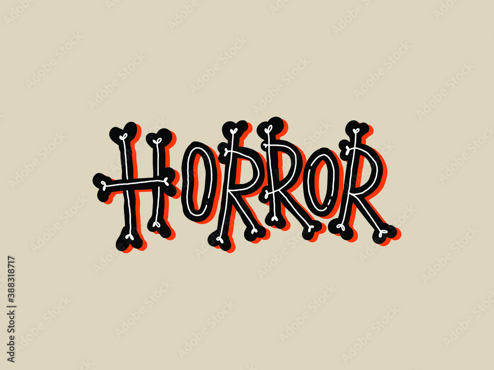 Text Horror for Halloween day poster advertising. Hand written ...