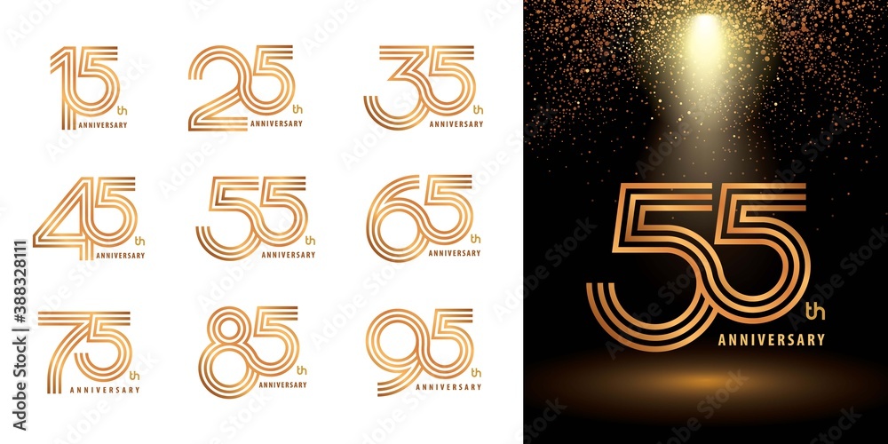 Set of Logo Anniversary logotype design, Celebrate Anniversary Logo ...