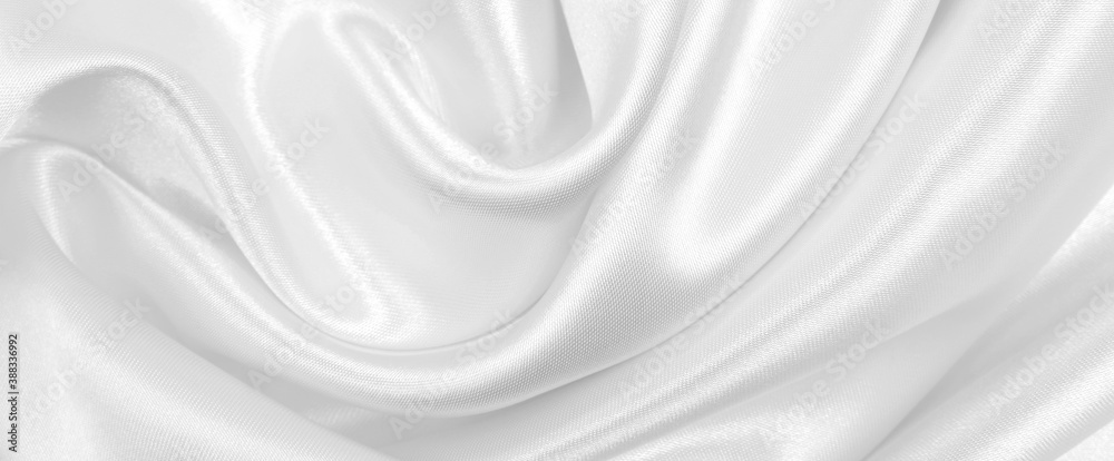 Smooth elegant white silk or satin luxury cloth texture as wedding ...