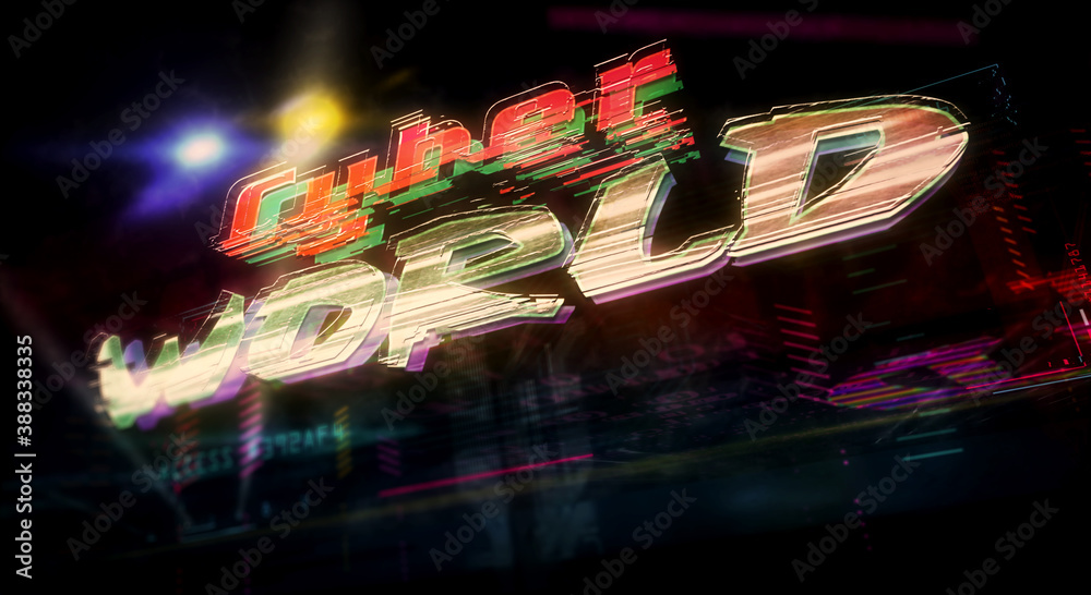 Cyberpunk style with Cyber world theme Stock Illustration | Adobe Stock