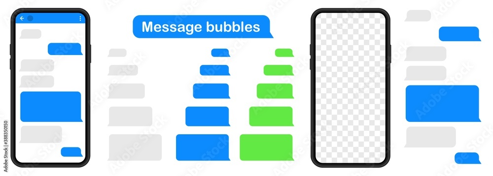 Message Bubbles Smartphone Chatting Sms Template Bubbles Social Media Design Concept Sms