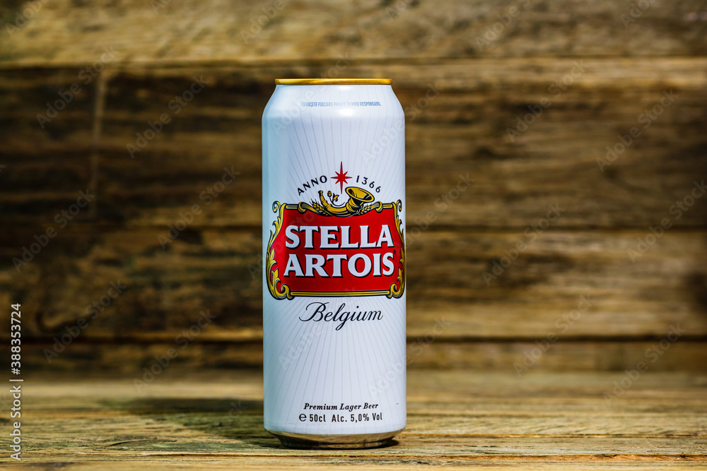 Great Belgium beer - Stella Artois. Belgium Premium Lager beer can ... Great Belgium beer - Stella Artois. Belgium Premium Lager beer can ...