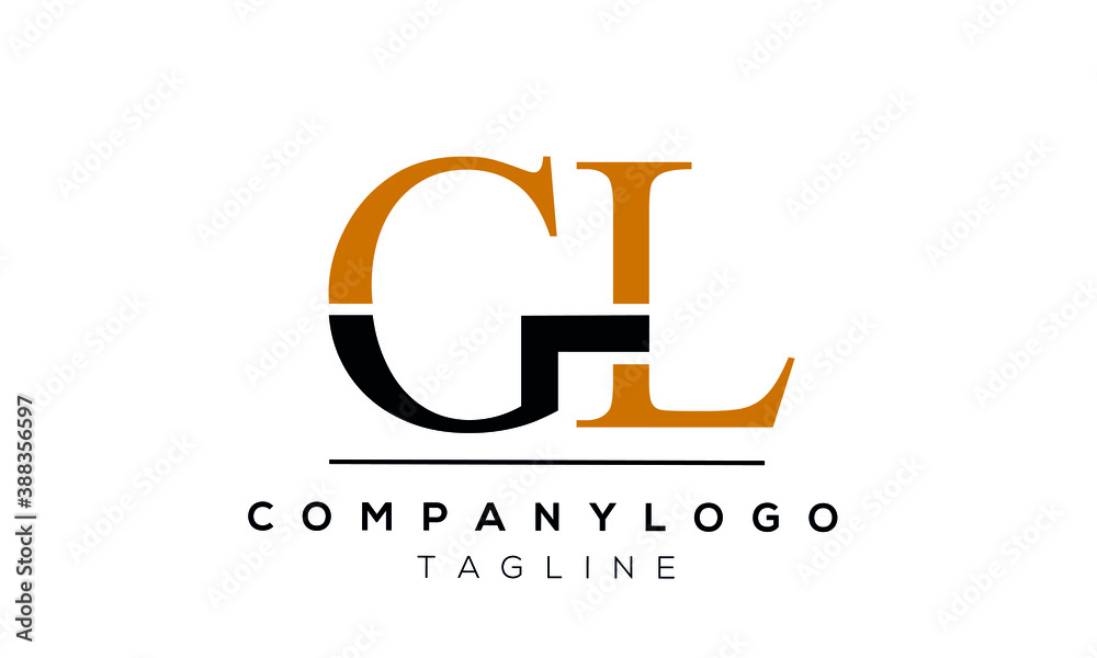 GL initials monogram letter text alphabet logo design Stock Vector ...