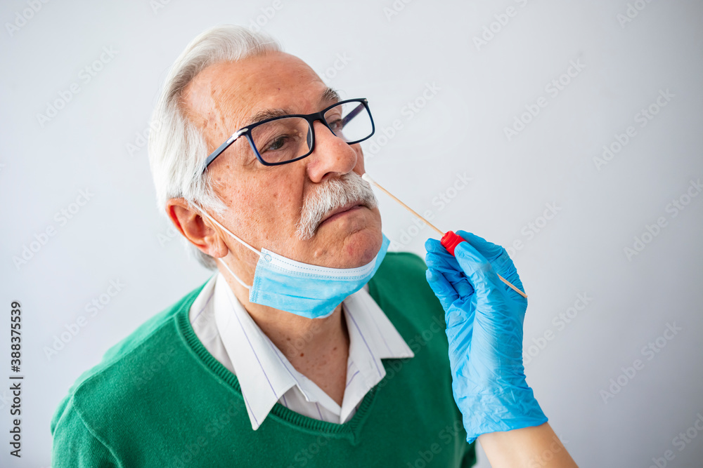 Lab technician holding swab collection kit,Coronavirus COVID-19 ...