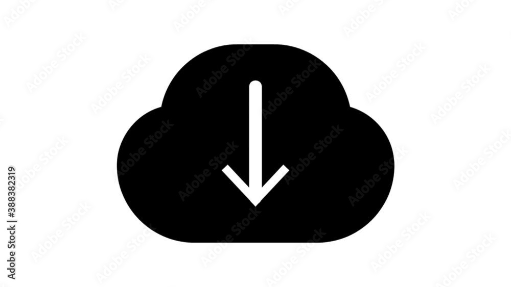 Animated outlined download icon. Animation, pictogram, motion graphics ...