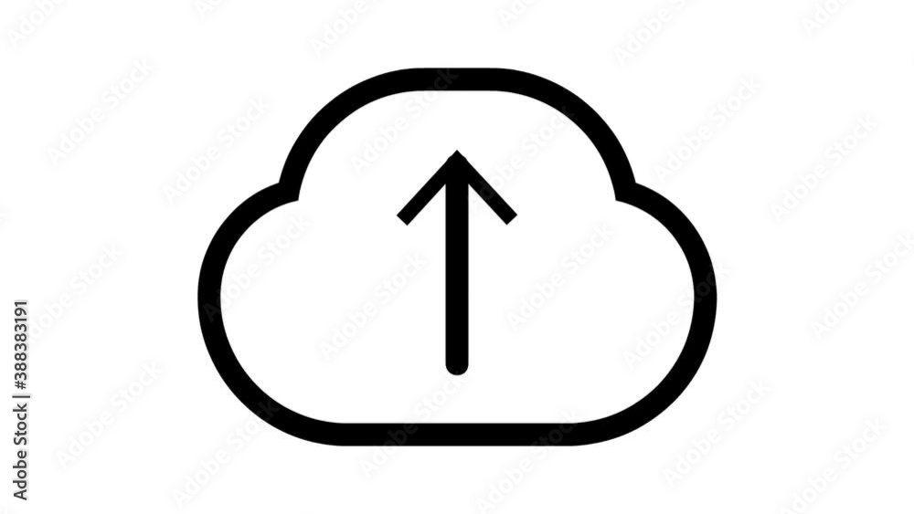 Animated outlined upload icon. Animation, pictogram, motion graphics ...