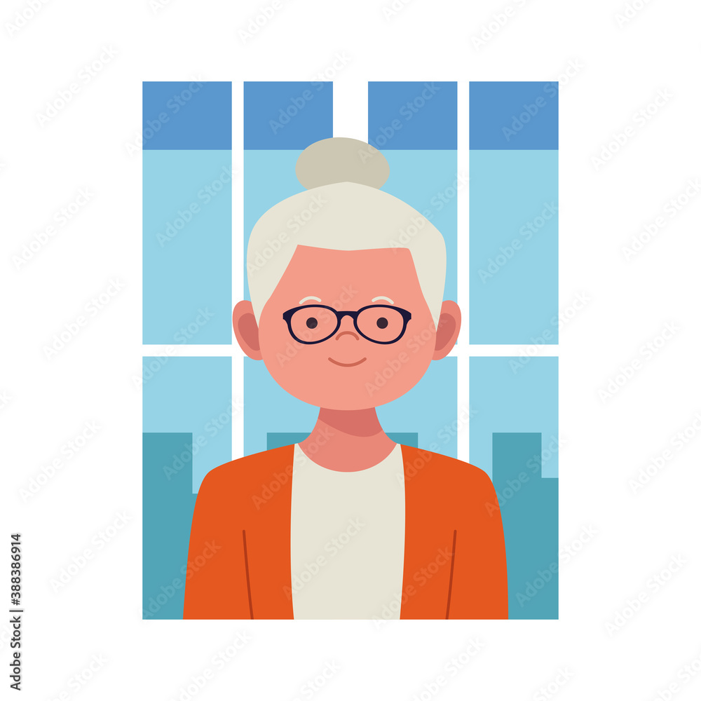 old woman avatar character icon Stock Vector | Adobe Stock