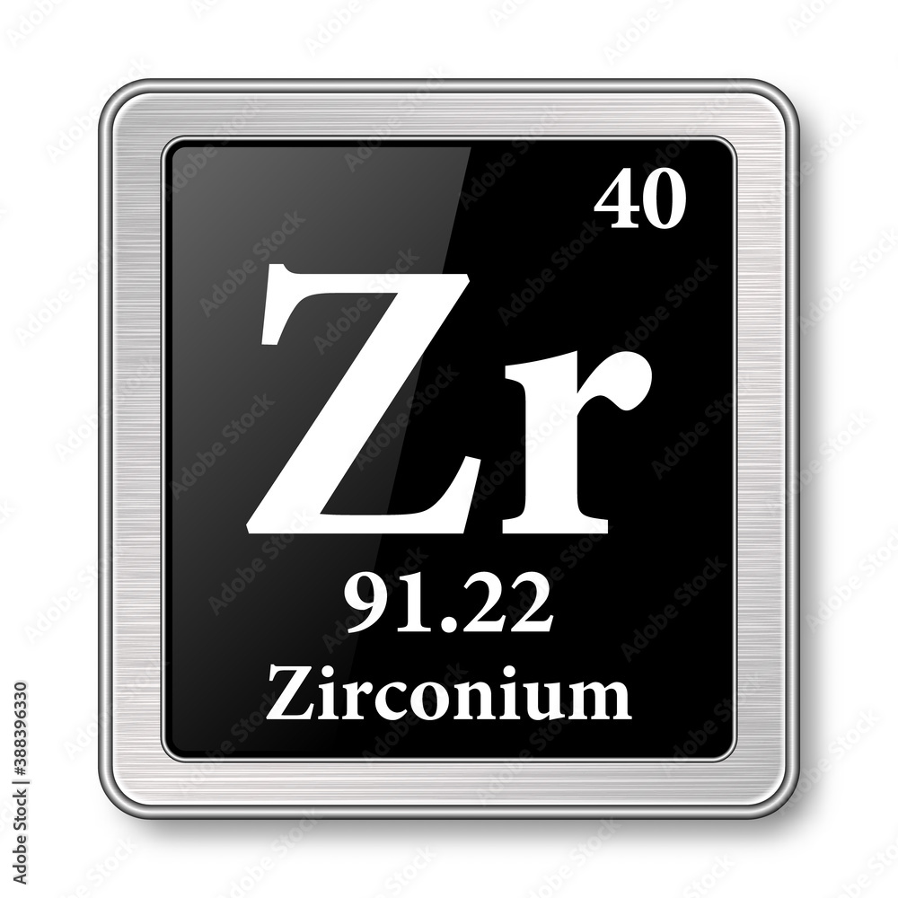 The periodic table element Zirconium. Vector illustration Stock Vector ...