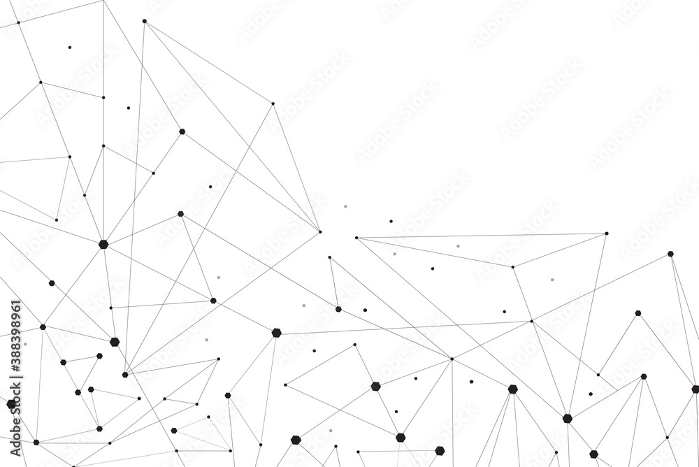 Network abstract connection isolated on white background. Network ...