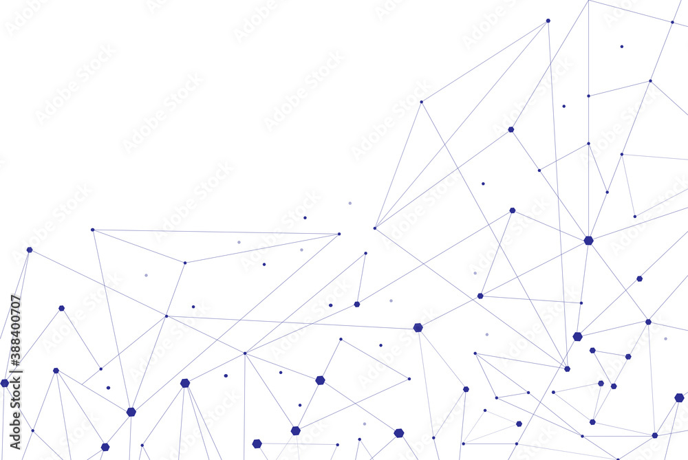 Network abstract connection isolated on white background. Network technology background with ...