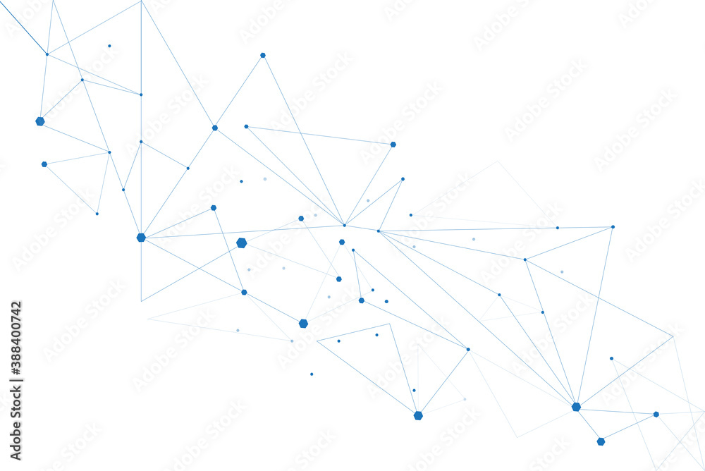 Network abstract connection isolated on white background. Network ...