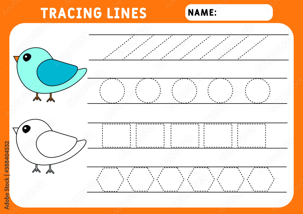 Trace line worksheet for kids. Basic writing. Working pages for ...