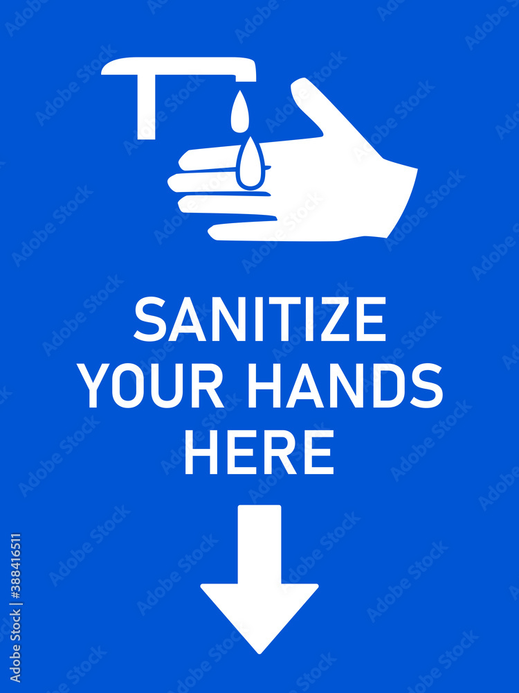 Sanitize Your Hands Here Vertical Warning Sign with an Aspect Ratio of ...