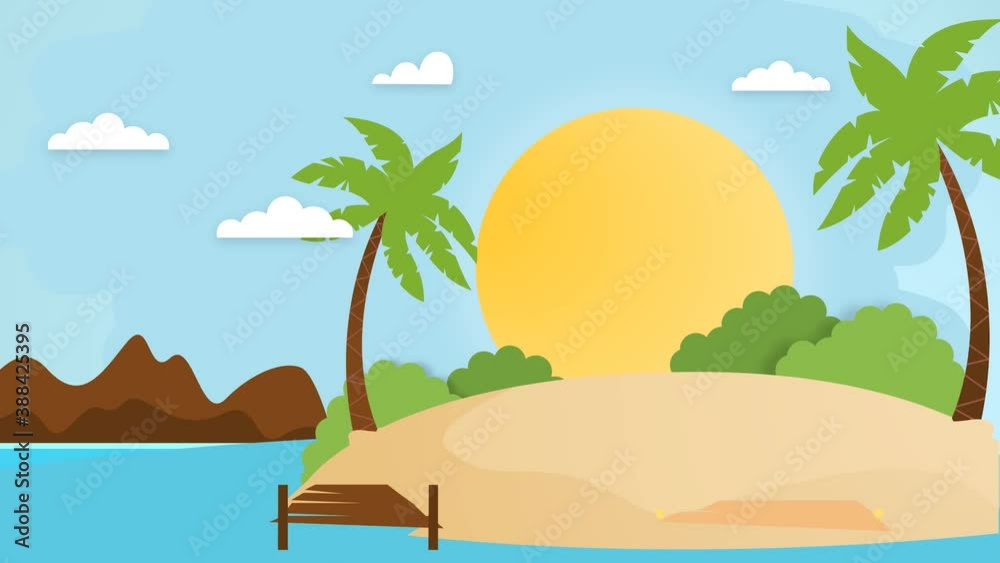 cartoon animation videos. animated video depicting the sun rising in ...