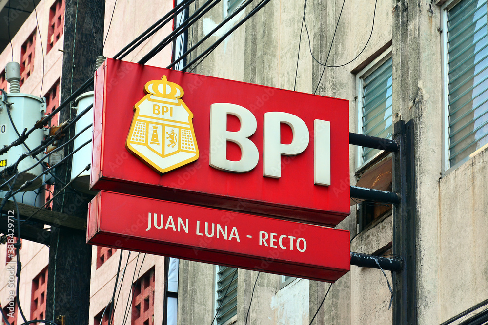 BPI (Bank of the Philippine Islands) sign in Manila, Philippines Stock ...