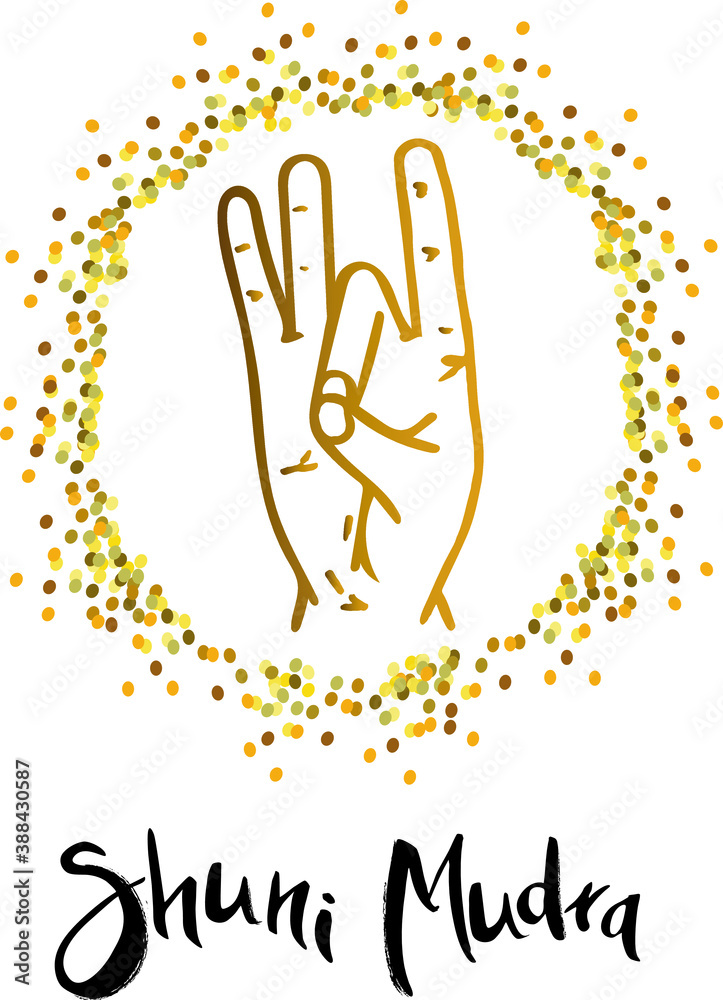 Vecteur Stock Shuni Mudra - gesture in yoga fingers. Symbol in Buddhism ...