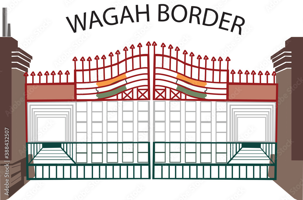 ภาพประกอบสต็อก Wagah border Pakistan border Amritsar border atari ...