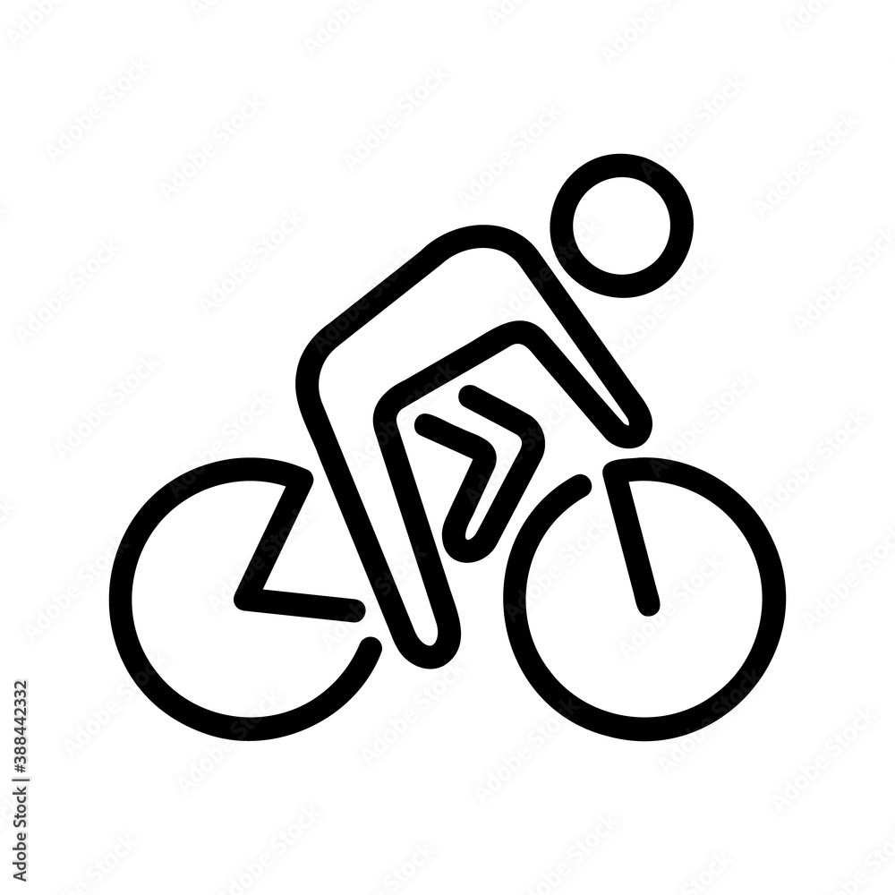Bicycle rider icon isolated on white background. Bicycle rider icon in ...