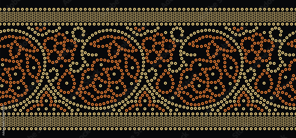 Seamless vector bandhani border design Stock Vector | Adobe Stock