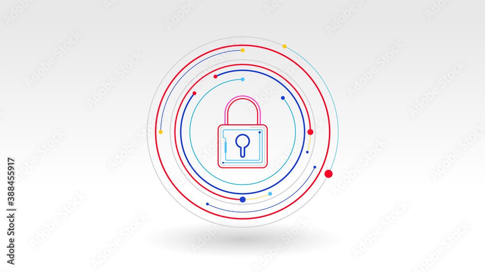 Padlock digital tech logo icon security background Stock Vector | Adobe ...