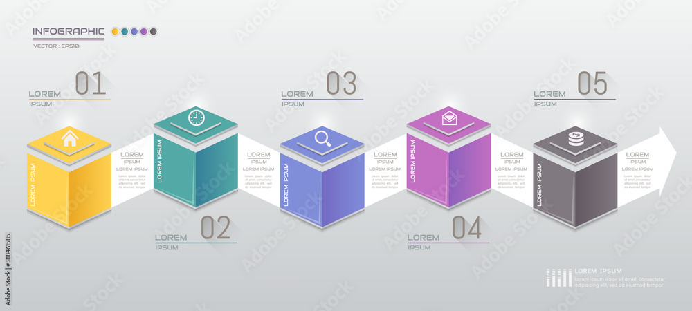 Infographics design template with icons, process diagram, vector eps10 ...