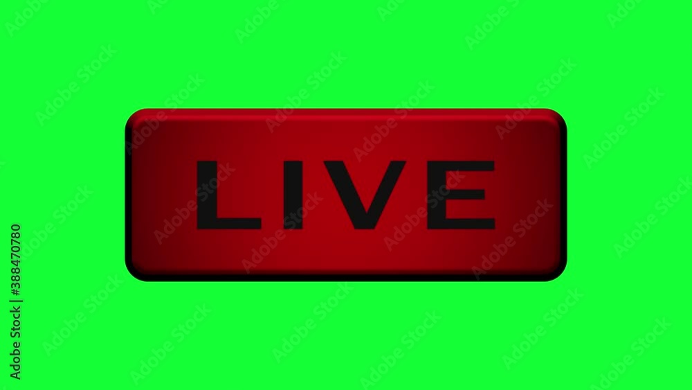 LIVE sign flashing red on green screen background Stock Video | Adobe Stock
