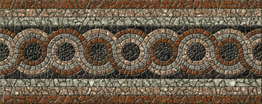 Colored relief mosaic made of natural stone. Background texture ...
