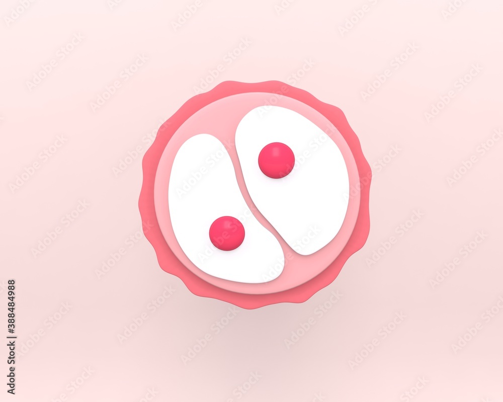 Zygote 2-cell stage. Human embryonic development. 3d rendering medical ...