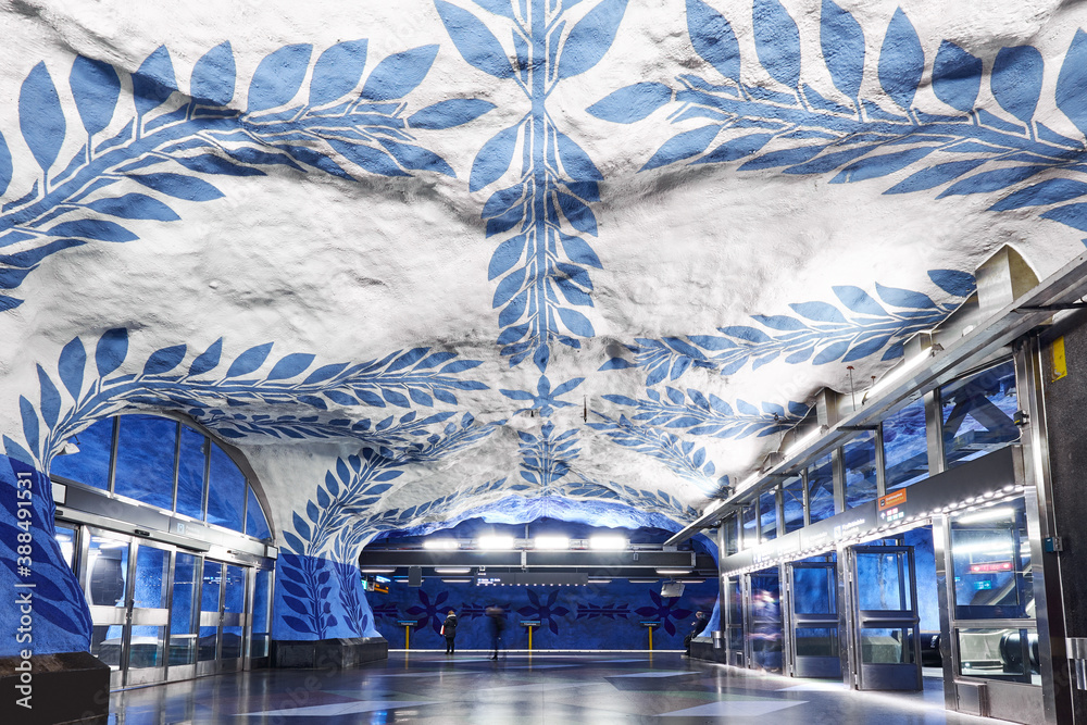 Stockholm, Sweden - December 12, 2017. Stockholm underground metro ...