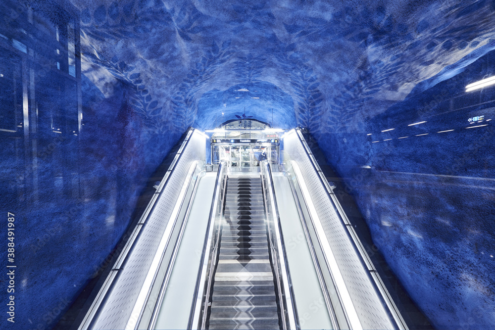 Stockholm, Sweden - December 12, 2017. Stockholm underground metro ...