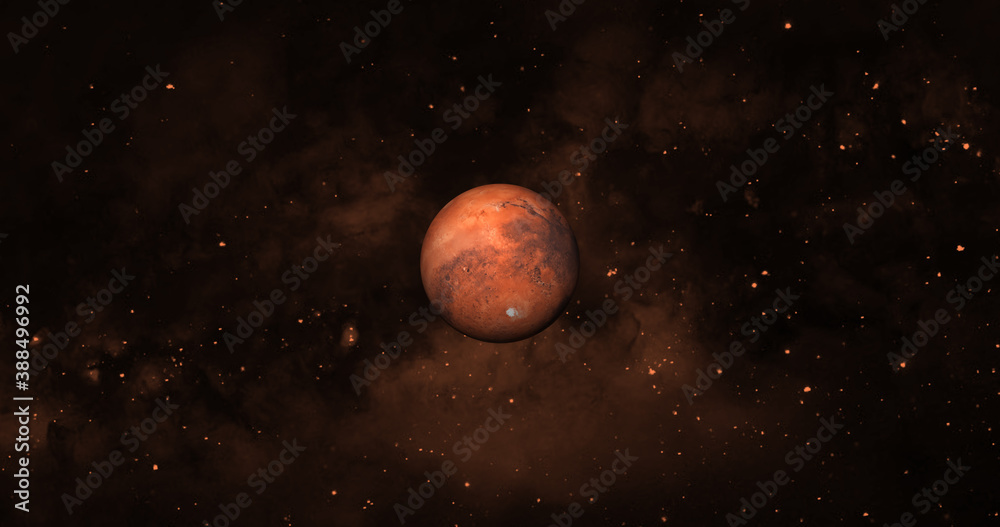 Venus planet on space with colorful starry night. front view of Venus ...