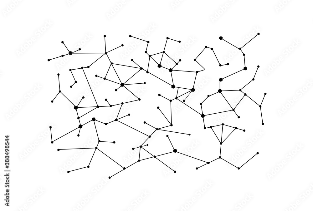 Network abstract connection isolated on white background. Network ...